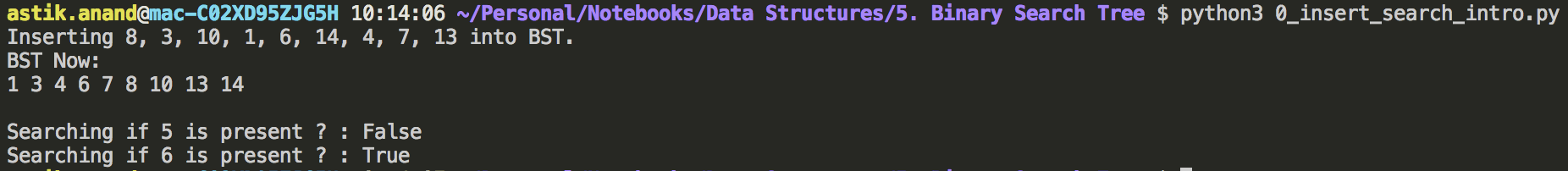 Binary Search Tree Astik Anand